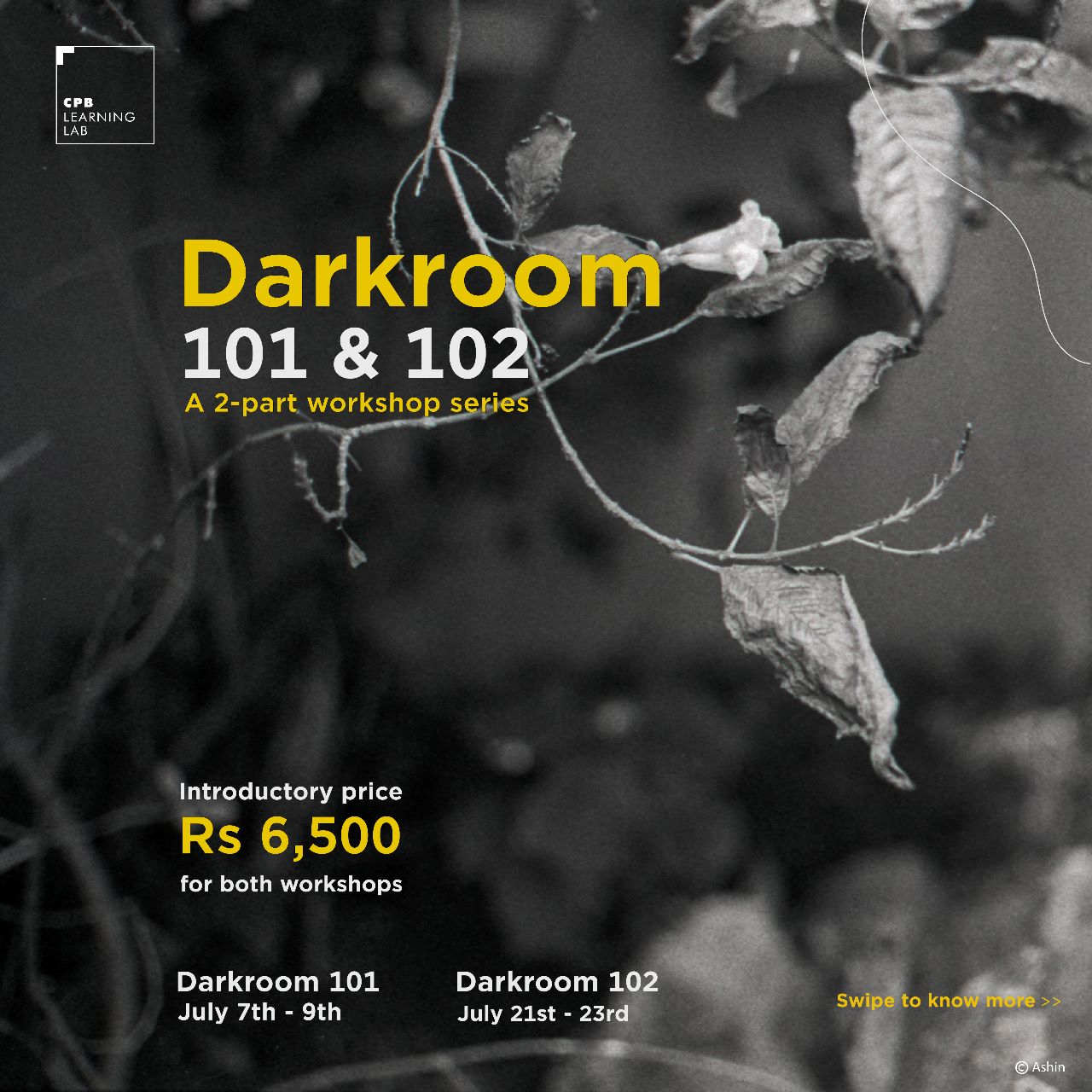 Darkroom 101 & 102 - An Introduction to the B&W Film Darkroom | CPB ...